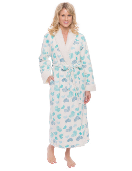Womens Premium Microfleece Shearling Lined Robe – Noble Mount